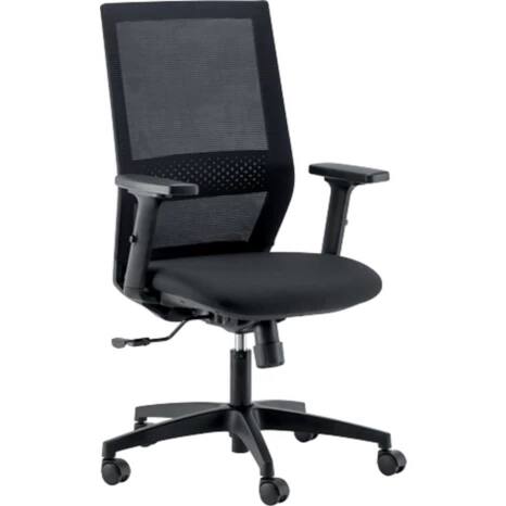 Realspace Theo Office Chair Synchro Tilt Mesh 3D Armrest Seat Height Adjustable Black 120 kg Viking Direct UK