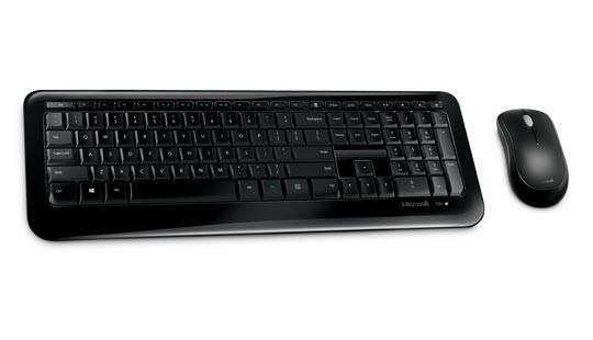 Microsoft 850 Keyboard and Mouse Set Black Wireless | Viking Direct UK