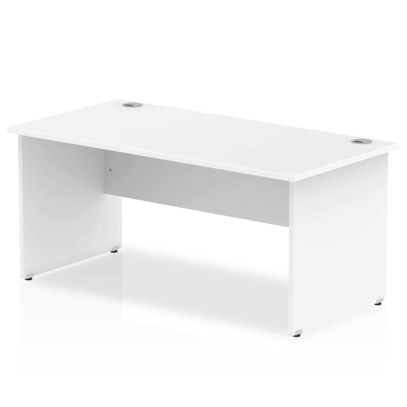 Dynamic Rectangular Office Desk White MFC Panel End Leg White Frame ...