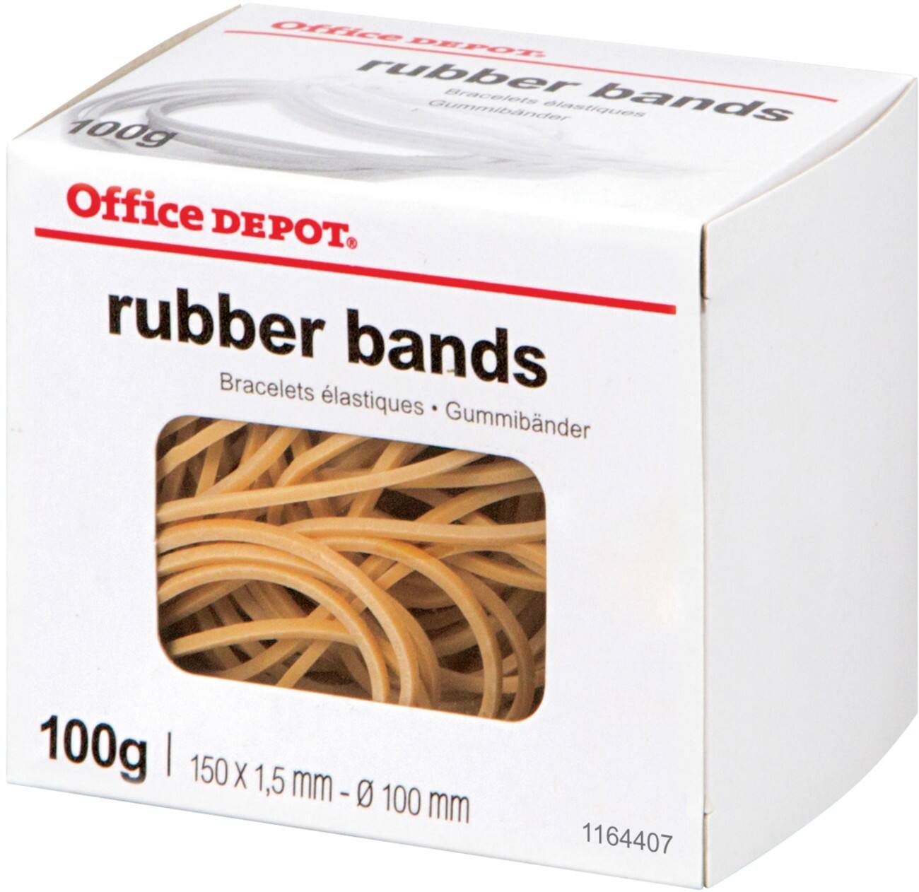 Office Depot Rubber Bands 1.5 x 150mm Ø 100mm Natural 100g | Viking ...