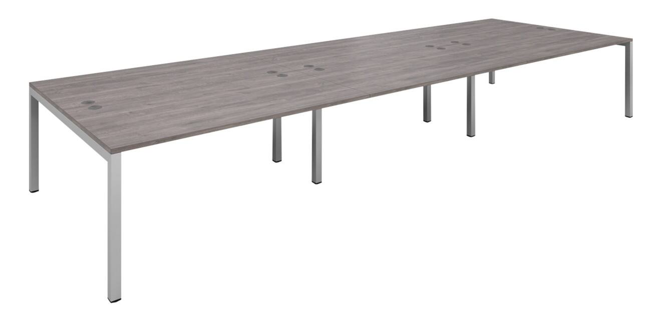 Dams International Connex Triple Back to Back Desk Oak Silver 4,800 x ...