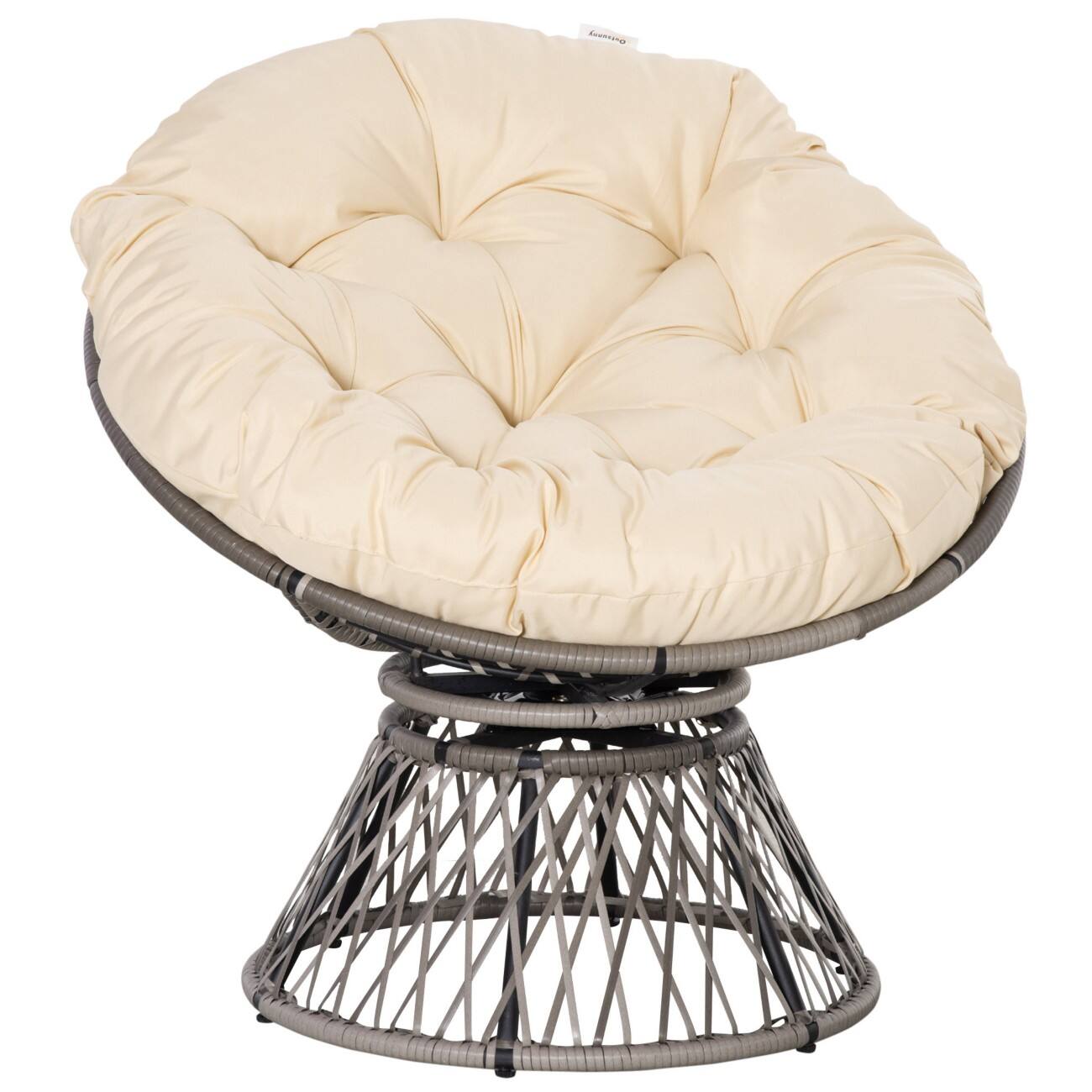 OutSunny Swivel Chair Steel, PE (Polyethylene) rattan, PL (Polyester ...