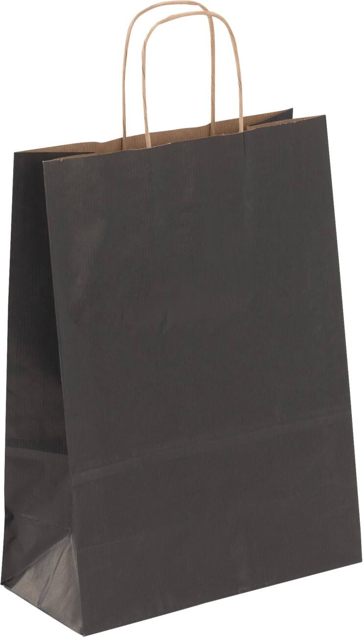 RAJA Carrier Bag Kraft Paper Black 100 gsm 29 x 10 x 22 cm Pack of 50 ...