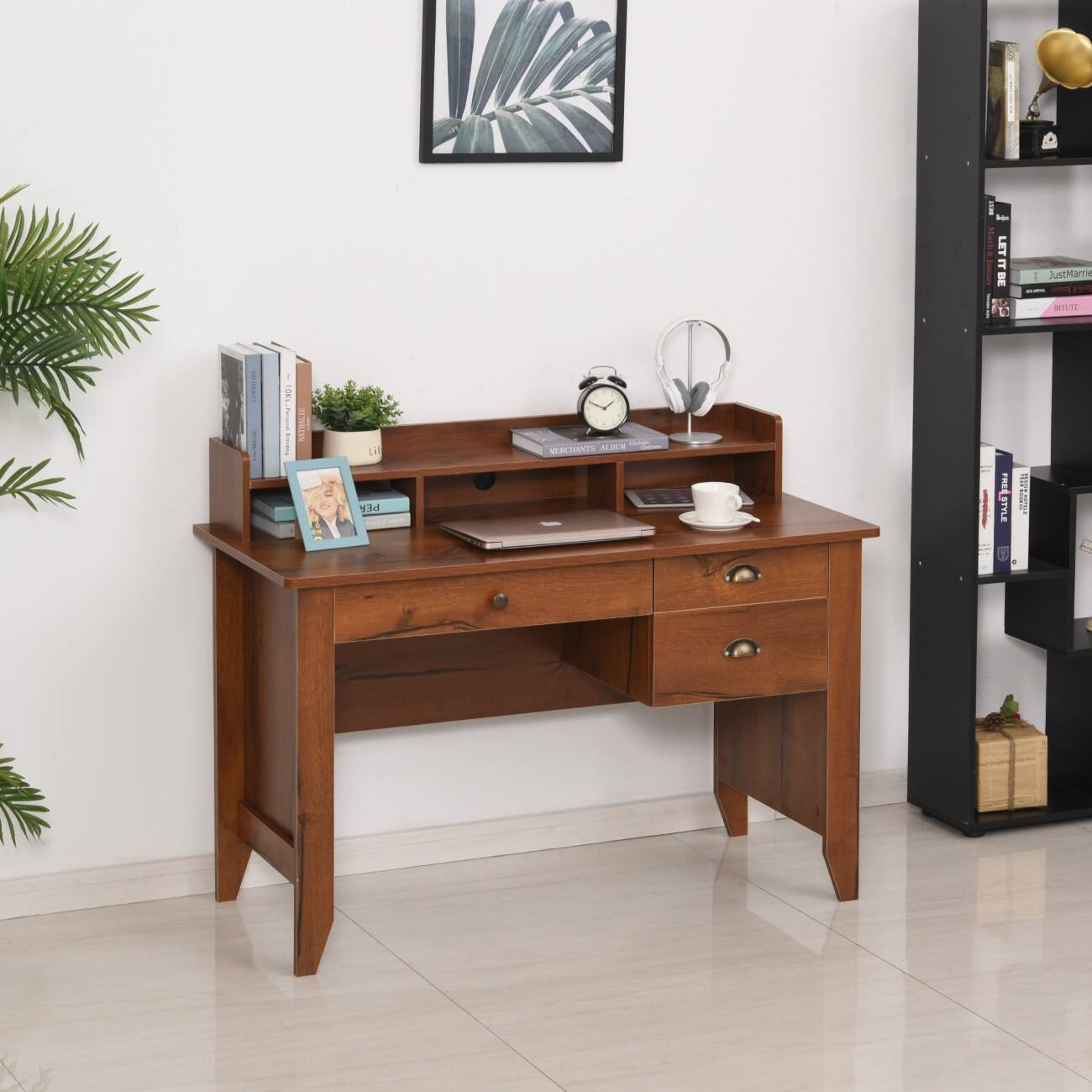 HOMCOM Desk with Shelves Brown 550 x 920 mm | Viking Direct UK