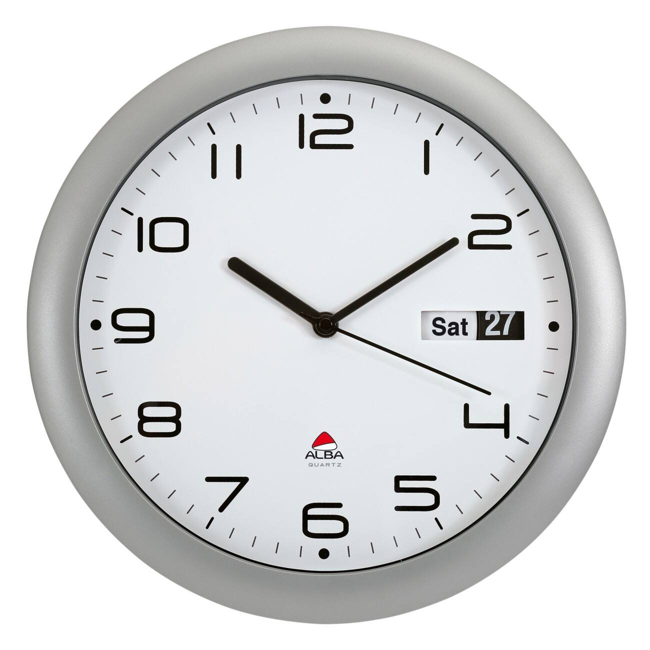Alba Analog Wall Clock HORDAY2 UK 30 x 5.5cm Silver Grey | Viking Direct UK