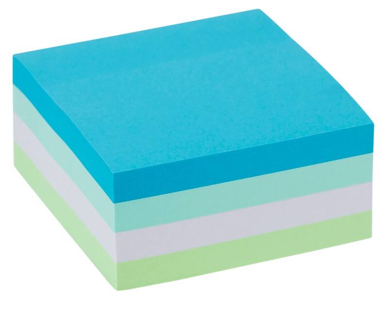 Office Depot Sticky Note Cube 76 x 76 mm Assorted Aqua 400 Sheets ...