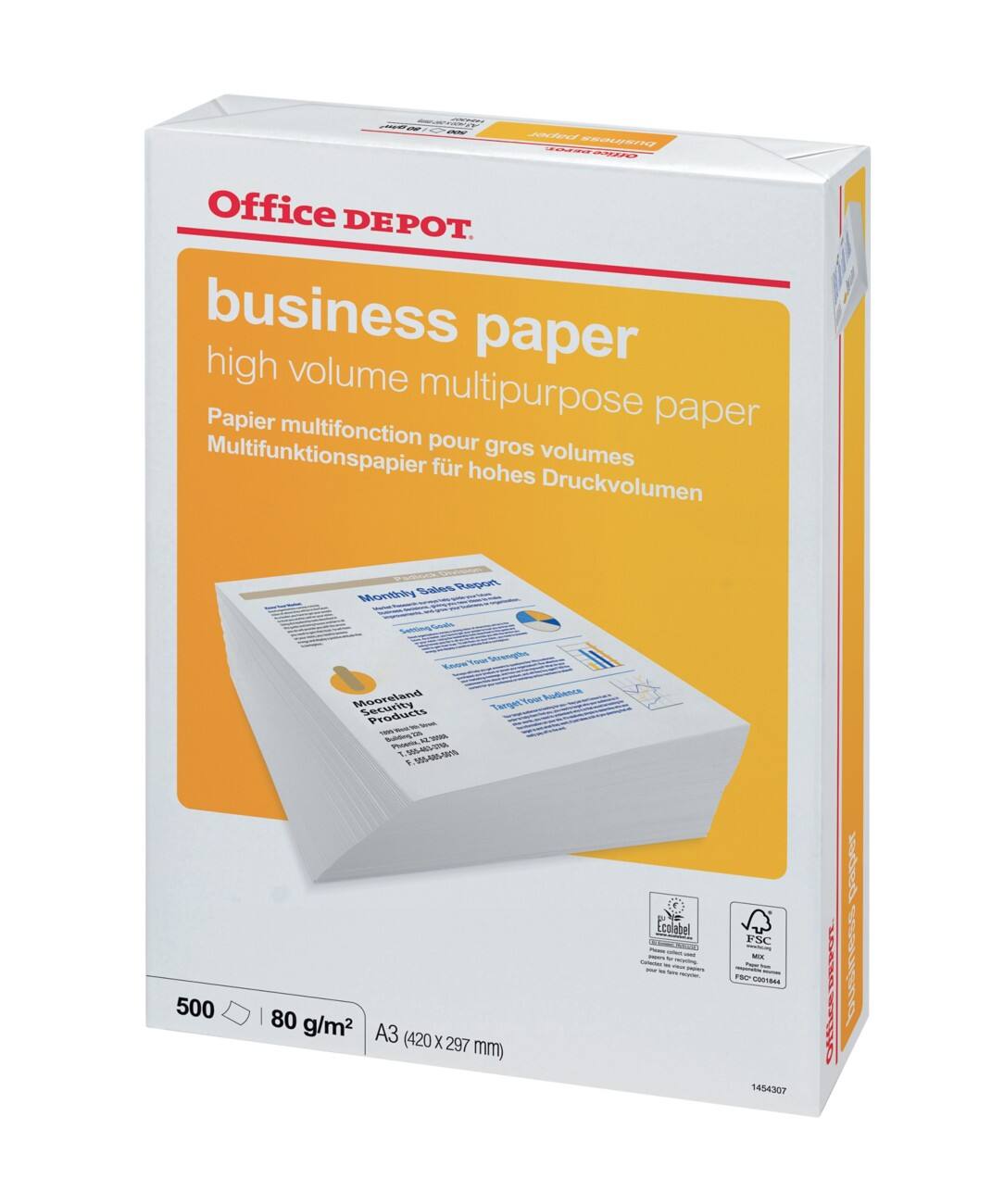 Office Depot Printer Papers A3 80 gsm White 500 Sheets | Viking Direct UK