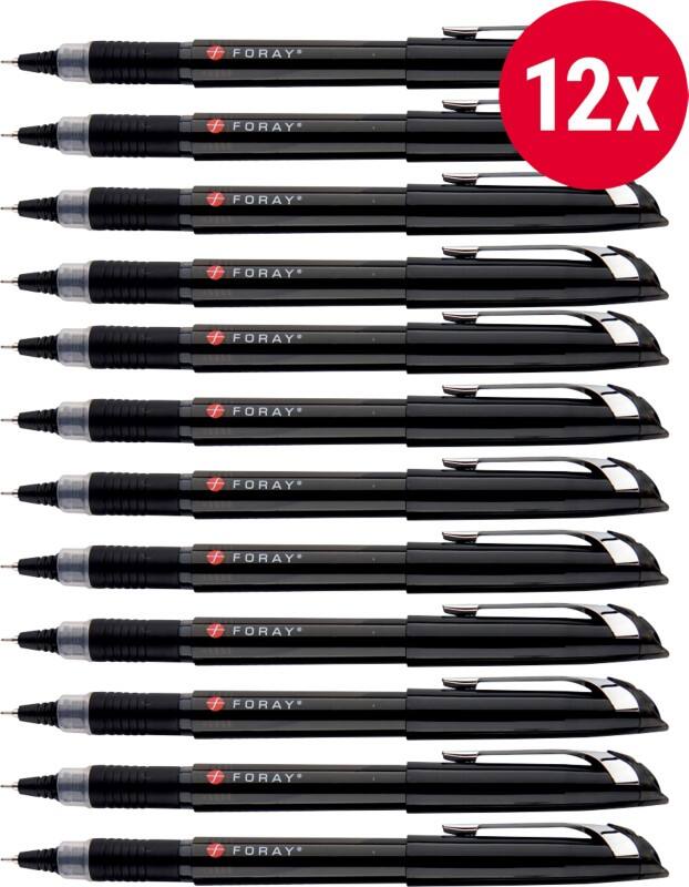Foray Comfort Point Finerliner Pen Extra Fine 0.3 mm Black Pack of 12 ...