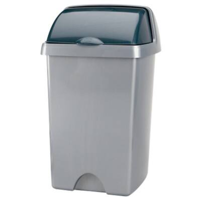 Addis Waste Bin Metallic Silver 28 x 31 x 46 cm | Viking Direct UK
