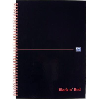 OXFORD Black n' Red Wirebound Hardback Notebook Ruled A4 | Viking Direct UK