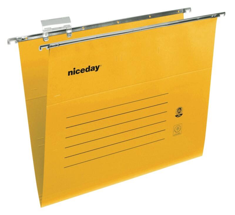 Niceday Vertical Suspension File Foolscap V Base 220gsm Yellow Card ...