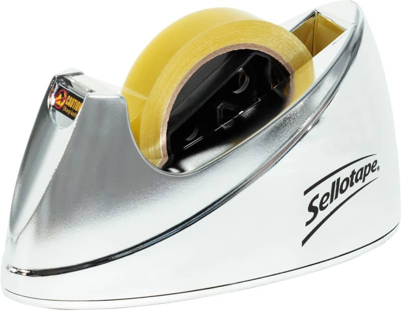 Sellotape Tape Dispenser Large 25mm x 66m Chrome Viking Direct UK