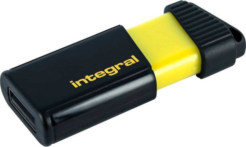 Integral USB 2.0 Flash Drive Pulse 64 GB Black, Yellow | Viking Direct UK