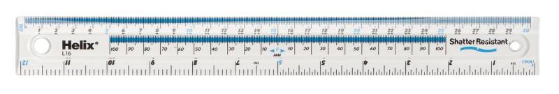 Helix Shatterproof Ruler L16025 Plastic 30 cm | Viking Direct UK