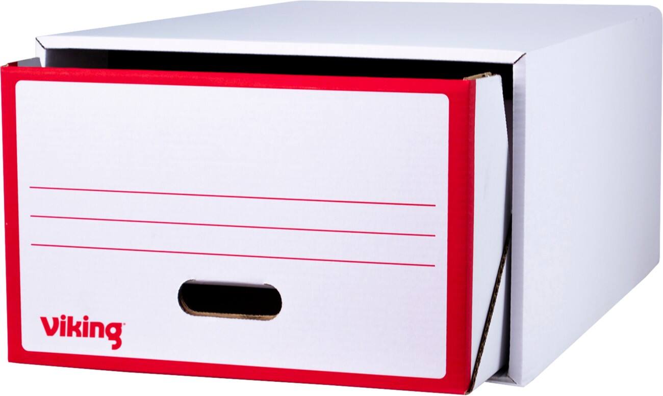Office Depot Storage Drawers Red, White 433 (W) x 568 (D) x 310 (H) mm ...