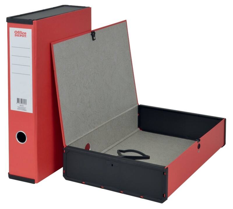 Office Depot Box File Foolscap Paper on Board 75 mm Red | Viking Direct UK