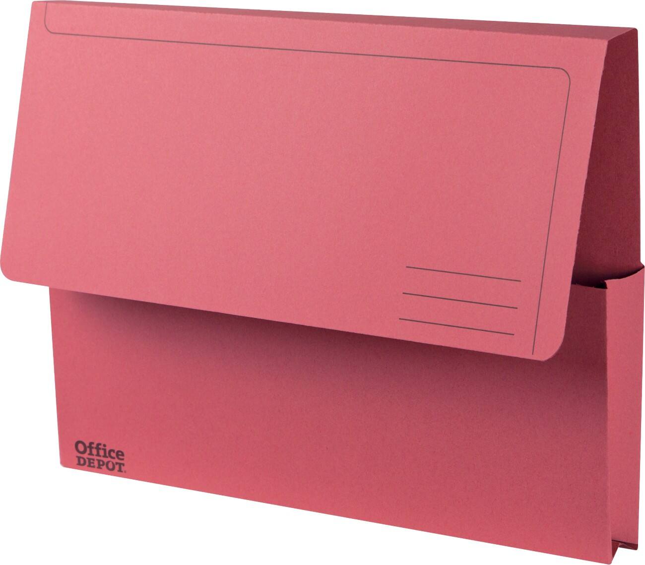 Office Depot Document Wallet A4 285gsm Red Pack of 50 | Viking Direct UK